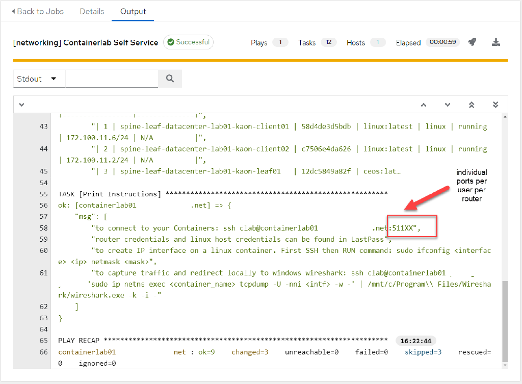Self-Service ContainerLab Deployment with Ansible Tower